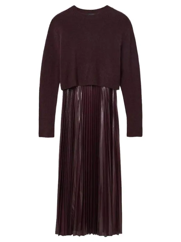ALLSAINTS Spark Midi Dress With Pleated Skirt - Bovine Hemoglobin