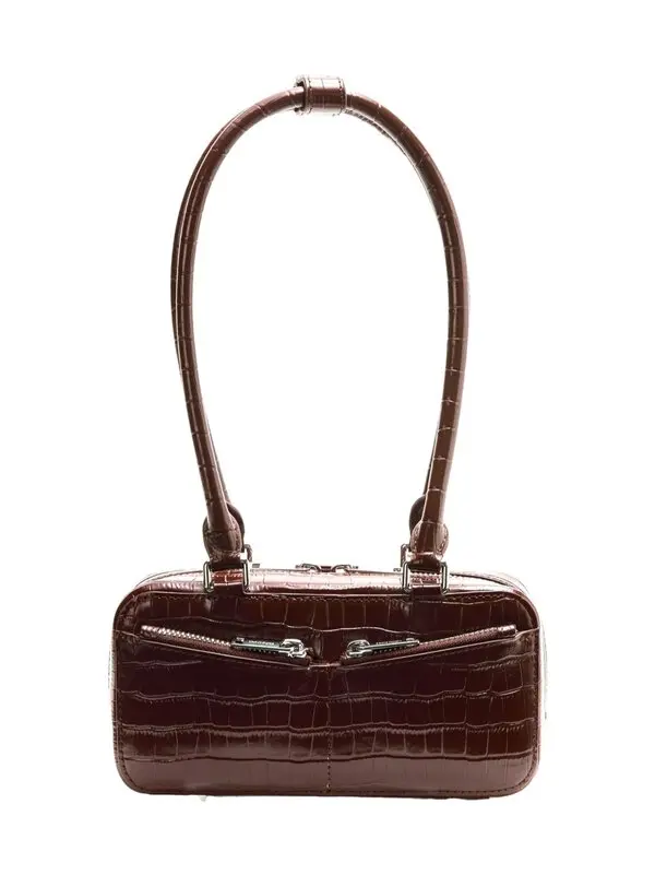 SELF-PORTRAIT Embossed Mini Shoulder Bag - Brown