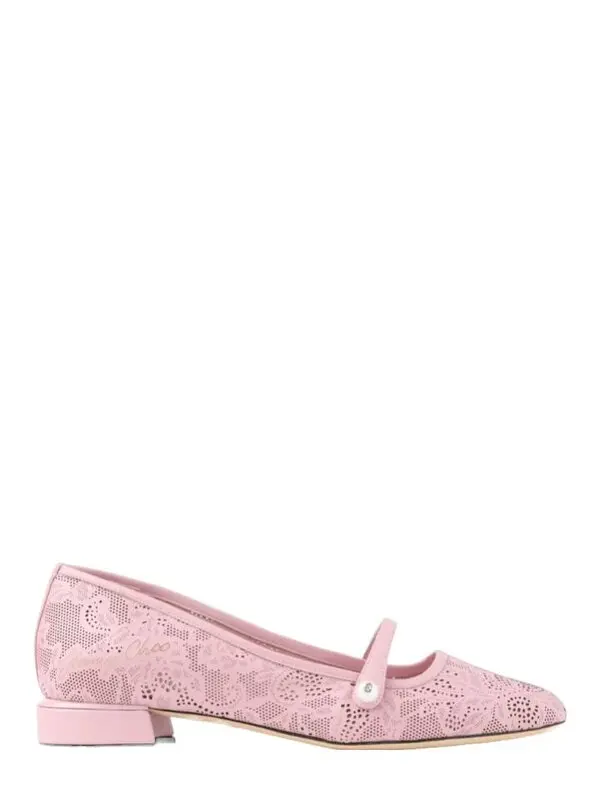 JIMMY CHOO Elisa Perforated Ballerina Pumps - Rosy