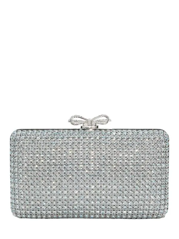 SELF-PORTRAIT Crystal Embellished Clutch Bag - Blue