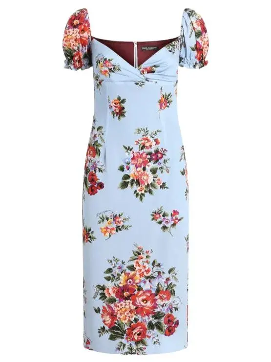 Dolce & Gabbana Floral Print Midi Dress - Multicolour