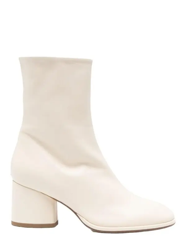 AeydĒ Zippered Ankle Boots - White