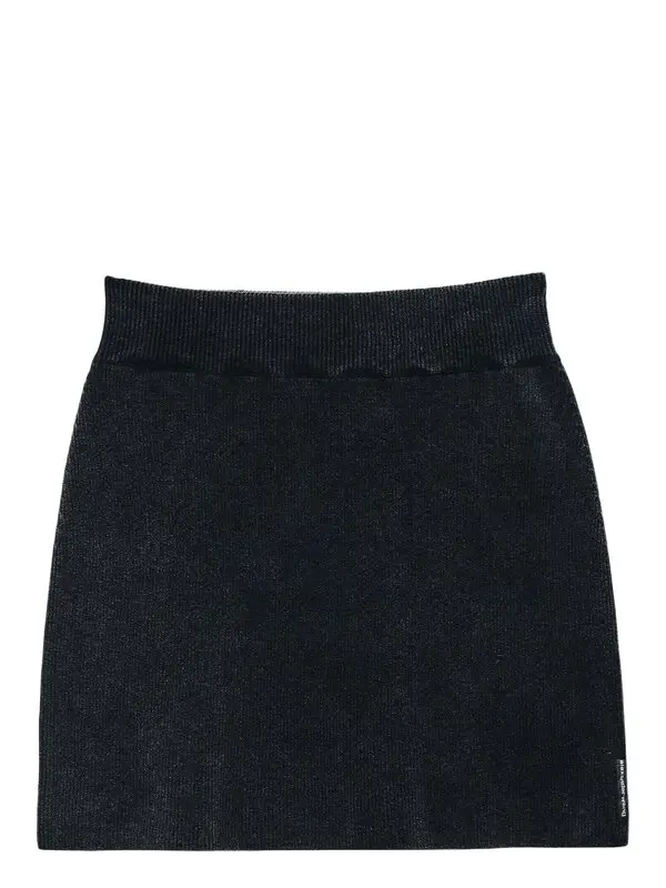 Alexander Wang Ribbed Logo-embossed Mini Skirt - Black