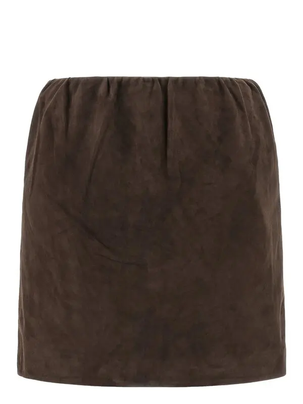 ROTATE BY BIRGER CHRISTENSEN Leather Mini Skirt - Black