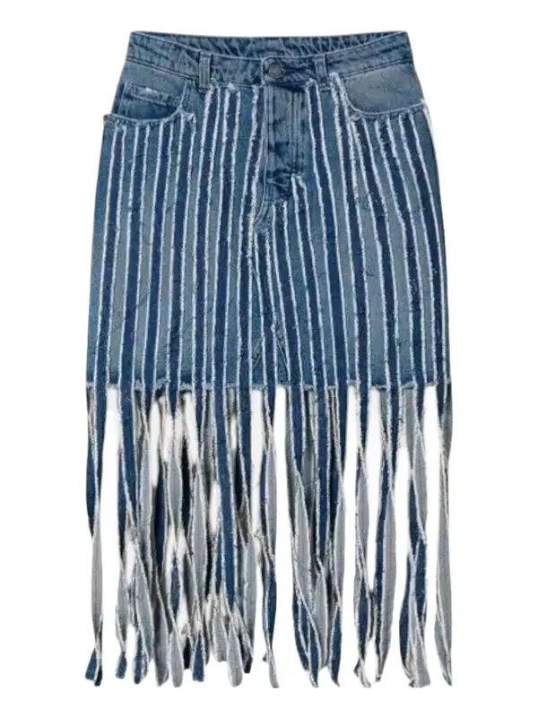 TWINSET Embellished Denim Skirt - No