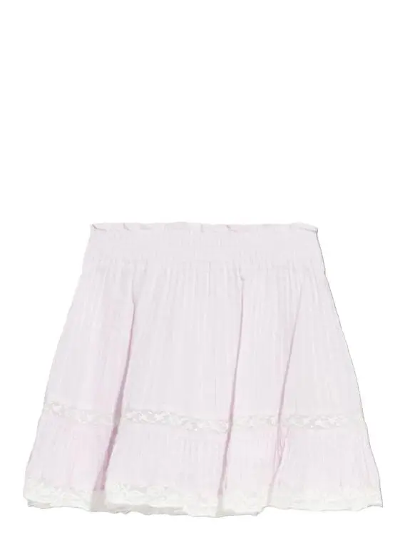 LoveShackFancy Gloriana Lace Mini Skirt - White
