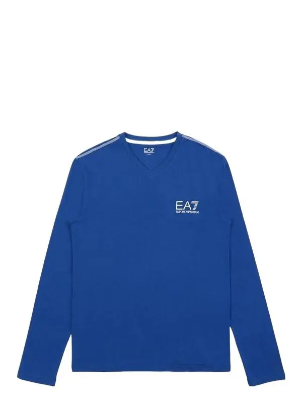 EA7 Round Collar Logo T-shirt - Blue