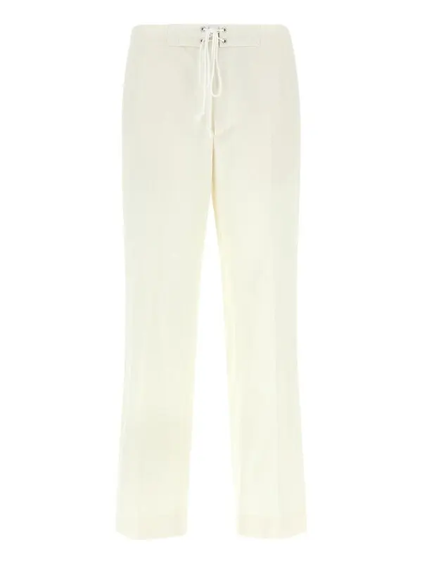 Auralee Drawstring Elastic Waistband Casual Pants - White