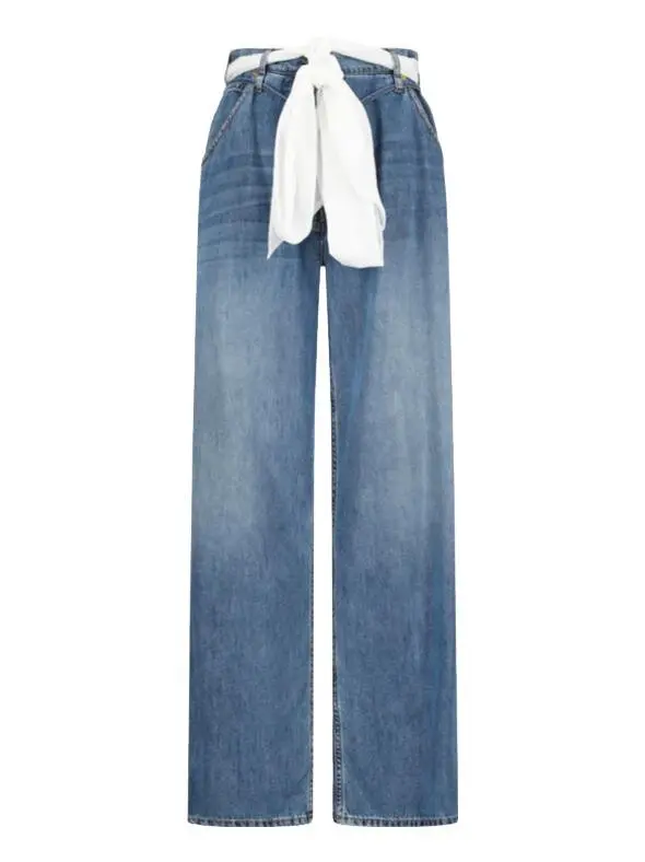 DARKPARK Belted Wide-leg Jeans - Blue