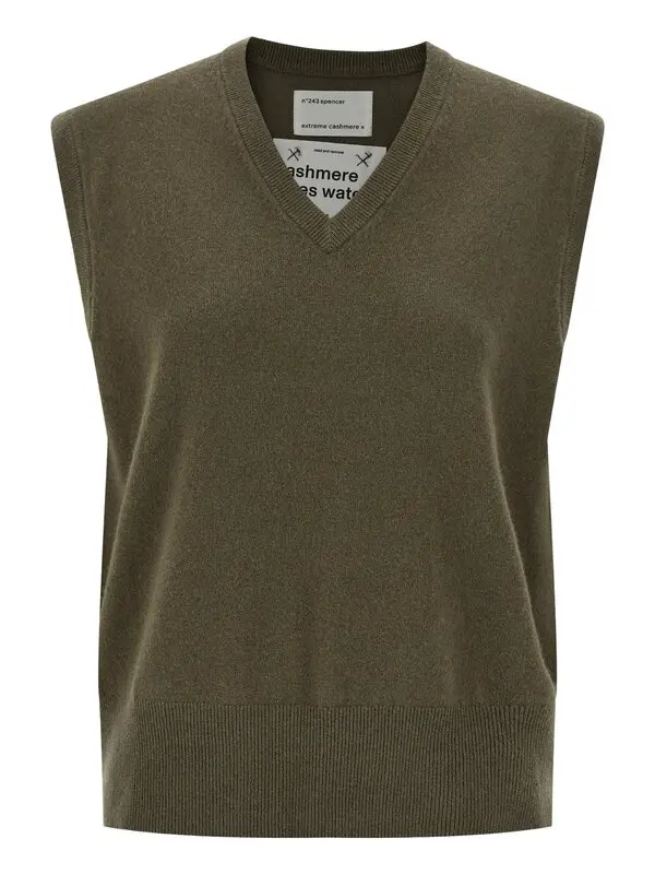 EXTREME CASHMERE X Spencer V-neck Vest - Green