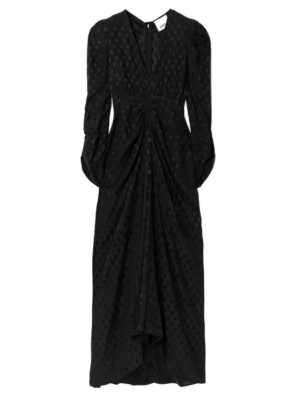 Isabel Marant Étoile Albini Ruffled Polka Dot Maxi Dress - Black