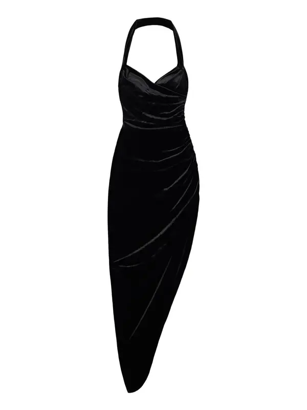 Norma Kamali Cayla Side Drape Gown - Black