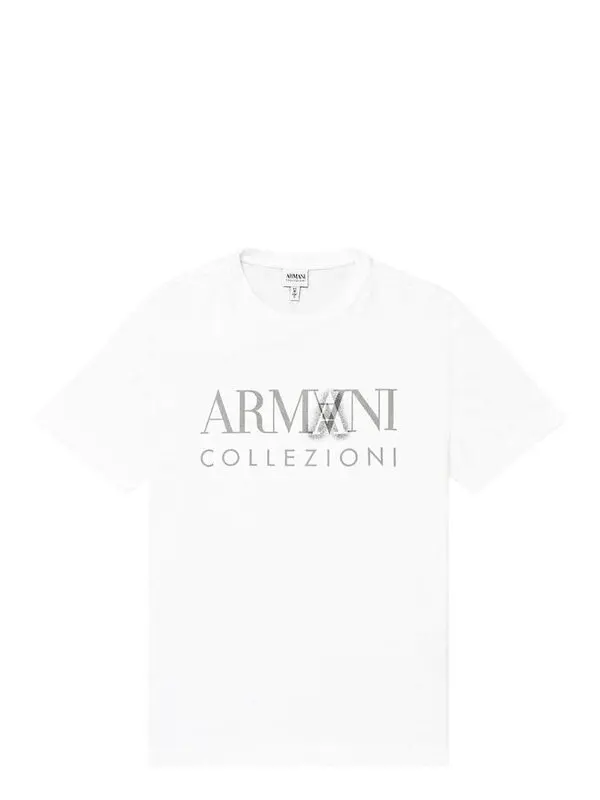Emporio Armani Printed Round-necked T-shirt - White