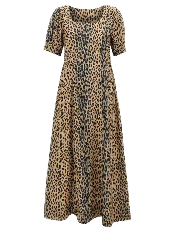 Rixo Kathleen Leopard Print Midi Dress - Multicolor