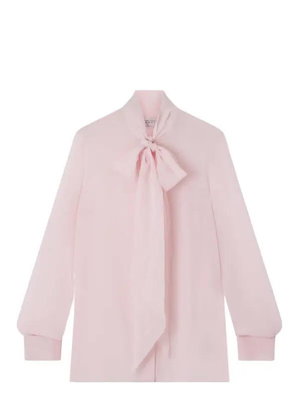 Gabriela Hearst Shildon" Pussy-bow Silk-georgette Blouse - Pale Pink