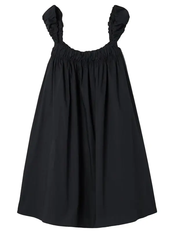 Staud Beau Pleated Mini Dress - Black