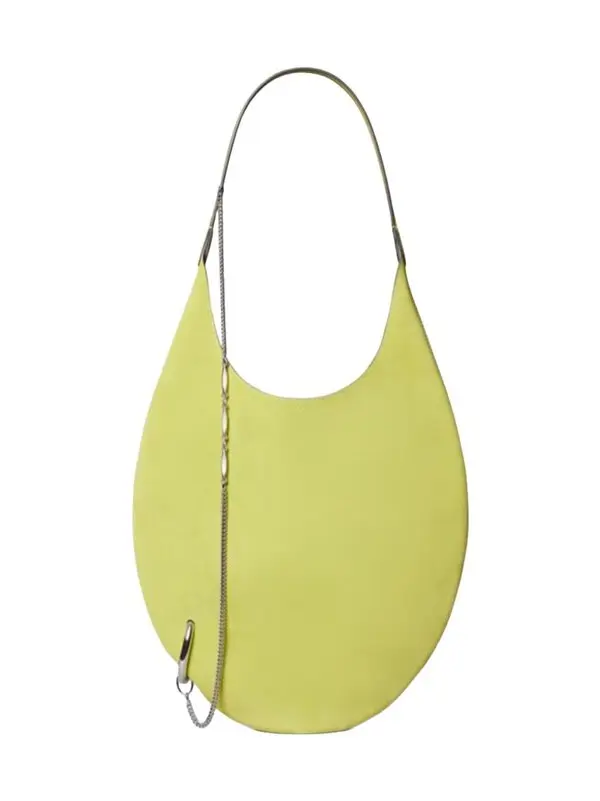 Tory Burch Pierced Soft Suede Shoulder Bag - Citrus Green