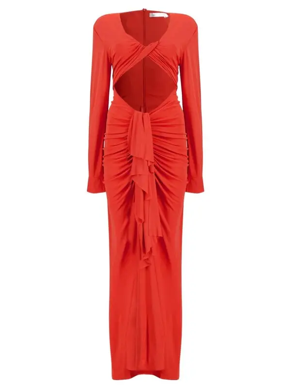 Christopher Esber Vivenda Ruched Cut-out Maxi Dress - Red