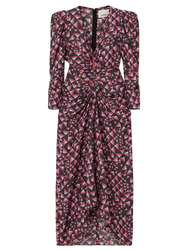 Isabel Marant Étoile Geometric Print Puff Sleeve Dress - Multi-color