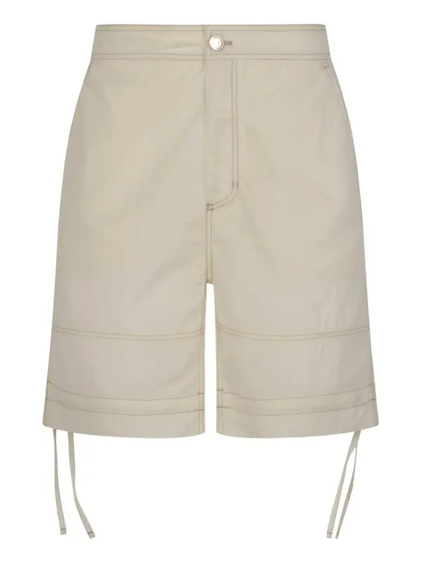 Ami Strap Detailed Shorts - Nude