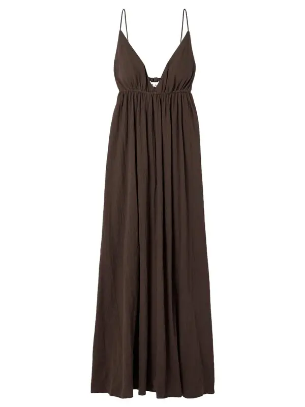 Staud Hanna Maxi Dress - Dark Brown