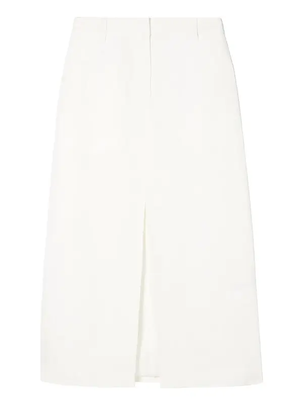 Theory Midi Trouser Skirt With Front Slit - White