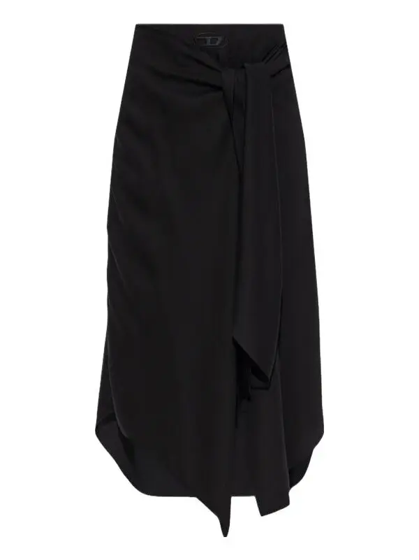 DIESEL® Tie-detailed Asymmetrical Mini Skirt - Black