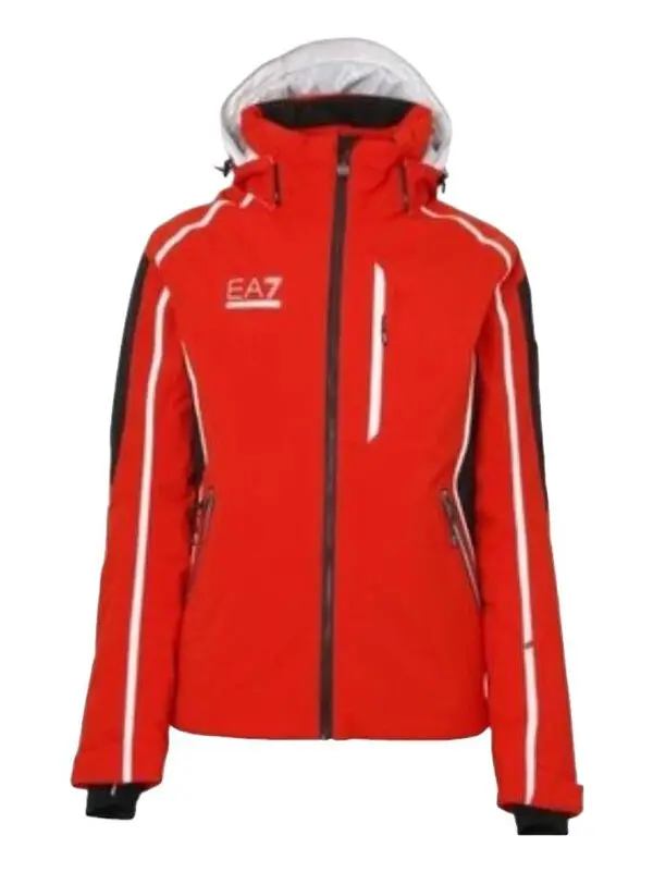 EA7 Hooded Zip-up Jacket - Red