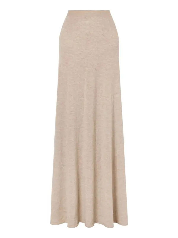 THE ROW Noella Cashmere Maxi Skirt - Beige