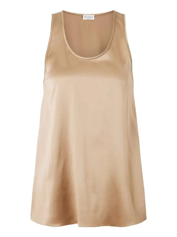 Brunello Cucinelli Round Neck Sleeveless Vest - Nude