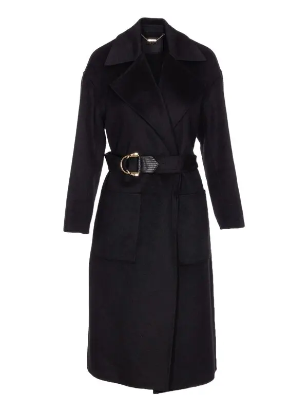 Liu Jo Belted Wool Coat - Black