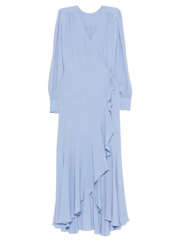 TWINSET Ruffled Wrap Dress - Blue