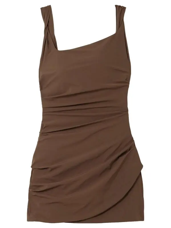 SIR. Draped Twisted Stretch-crepe Mini Dress - Brown