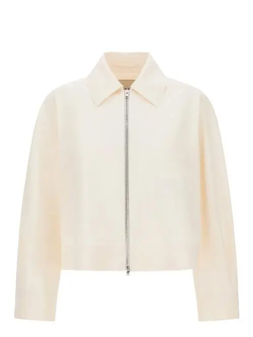 Herno Zip-up Jacket With Classic Collar - Ivory