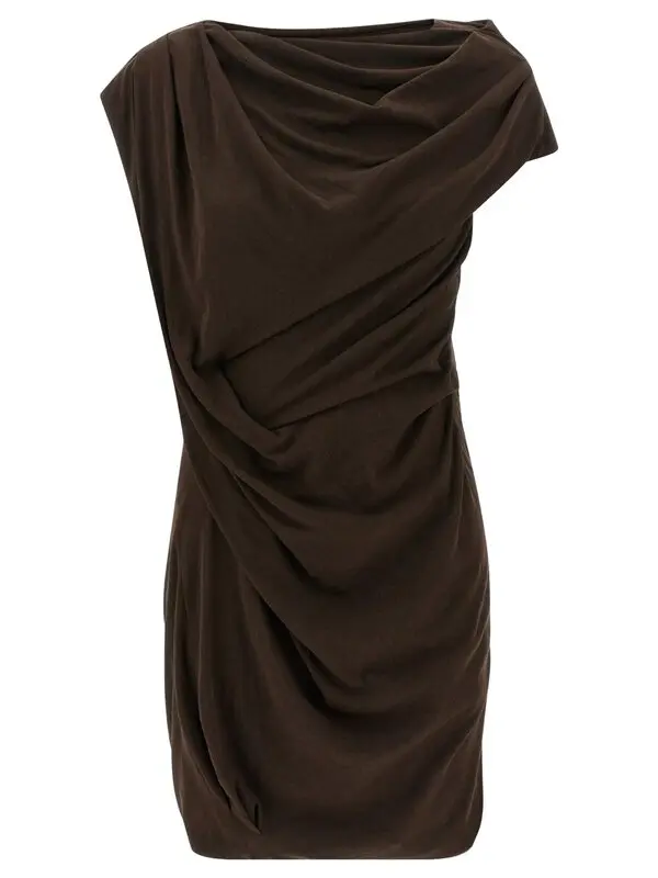 ENTIRE STUDIOS Twist Draped Mini Dress - Brown
