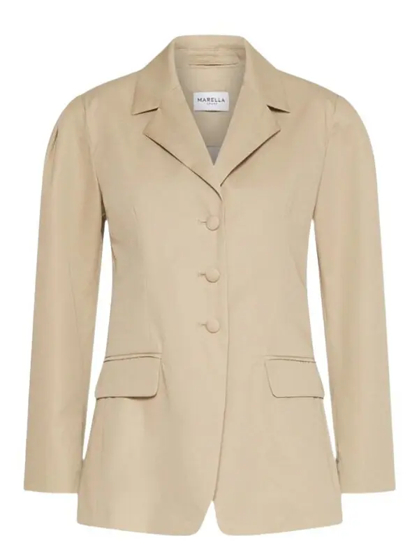 Marella Structured Gabardine Blazer - Sand-colored