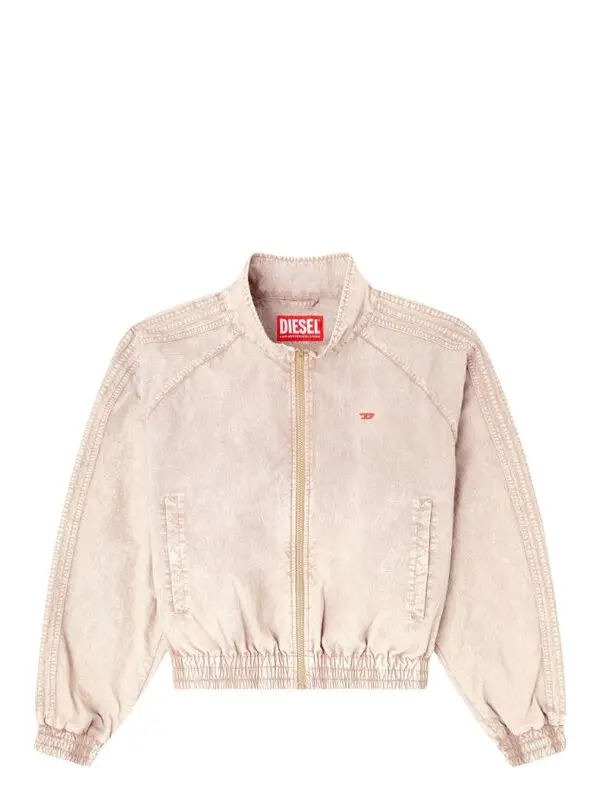 DIESEL® Treated Taslan Windbreaker With Athletic Bands - Beige
