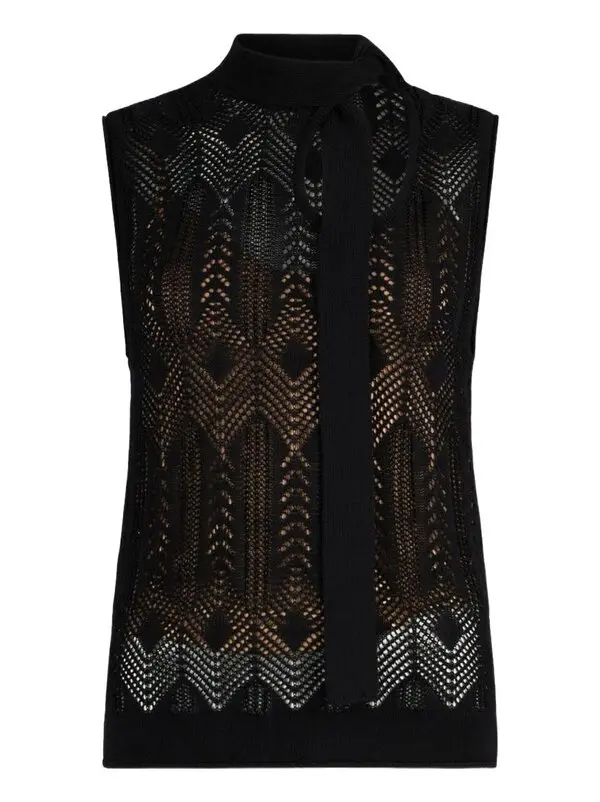 Liu Jo Bow Detail Knitted Top - Black