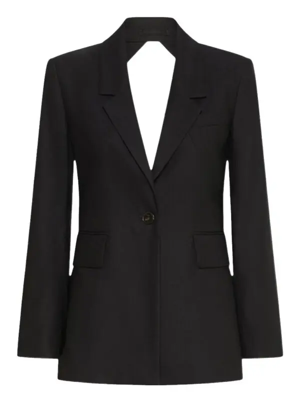 Marella Stretch Viscose-blend Blazer With Cut-out Detail - Black