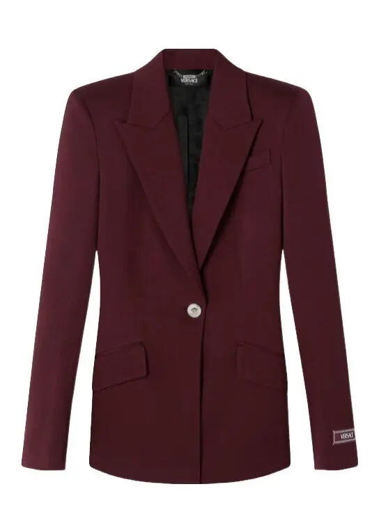 Versace Single-breasted Blazer With Peak Lapel - Brown
