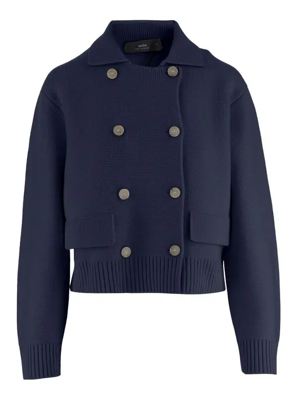 Arch4 Double-breasted Knitted Jacket - Black