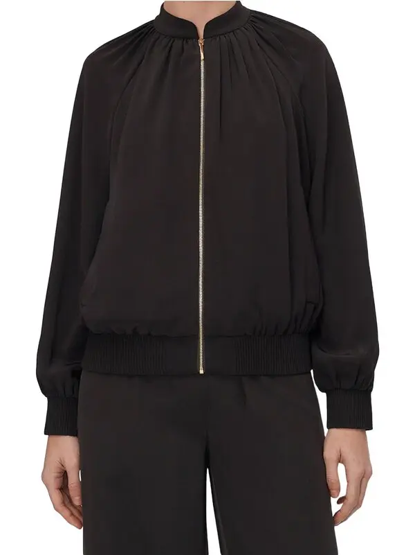JOSEPH Zip Bomber Jacket - Cocoa