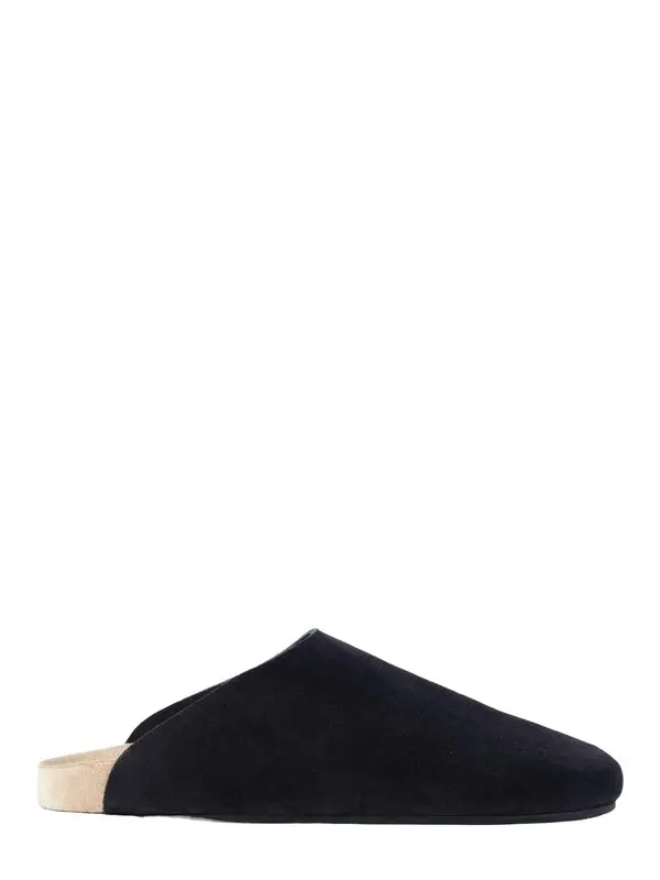 THE ROW Hudson Suede Mules - Black