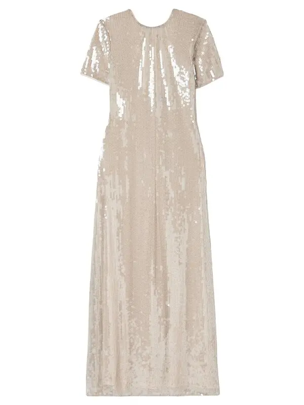 Staud Safi Sequin Maxi Dress - Off White