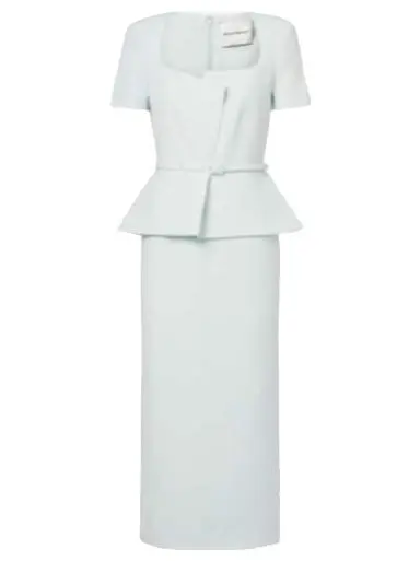 Roland Mouret Wool And Silk Blend Peplum Midi Dress - Mint