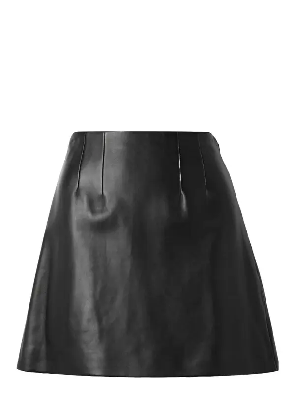 Theory Leather Mini Skirt - Black