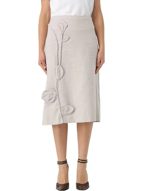 TWINSET High-waisted Embroidered Skirt - White