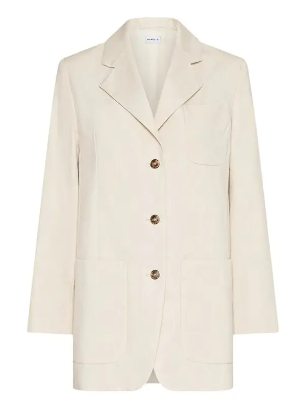 Marella Cotton Poplin Blazer - Ice