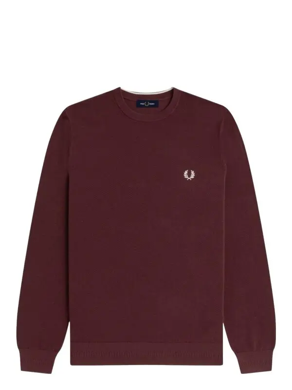 Fred Perry Piqué Knitwear Crewneck - Red