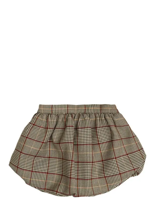 SELF-PORTRAIT Houndstooth Elasticated Skirt - Green